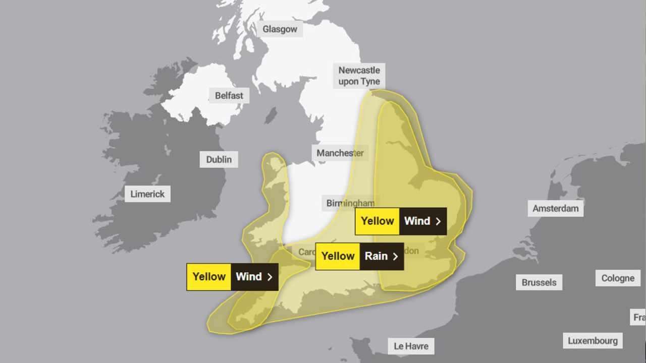 UK Weather Warning: Heavy Rain and 75mph Winds to Batter